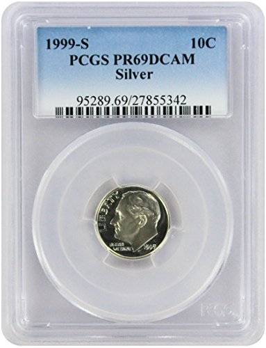 1999-S Roosevelt Dime, PR69DCAM, Silver, PCGS