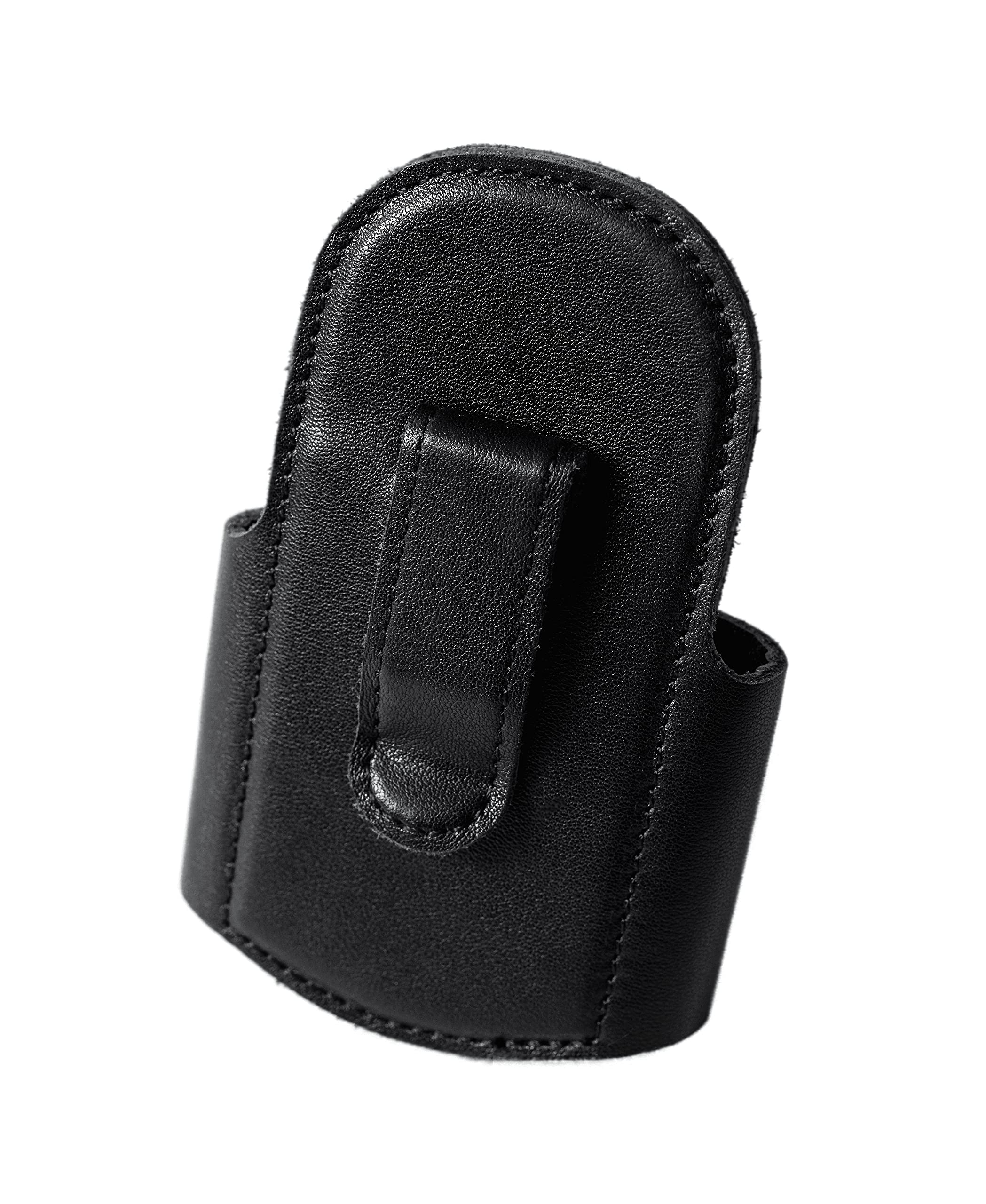 Wenses Magnetic Stethoscope Holder Hip Clip Black Genuine Leather Gift Set, Includes Writing Pen