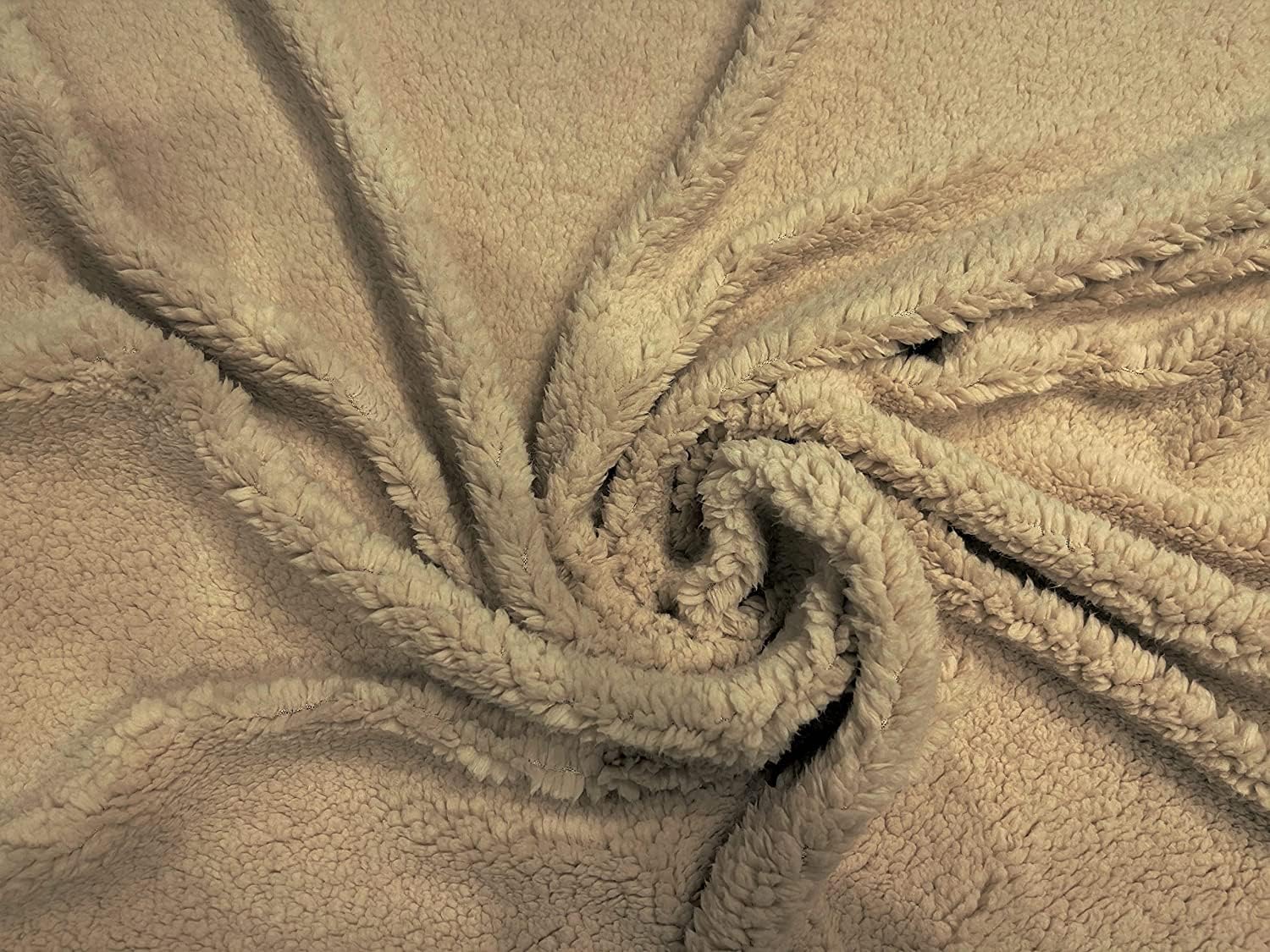 Solid Golden Brown Sherpa Fleece Fabric by The Yard