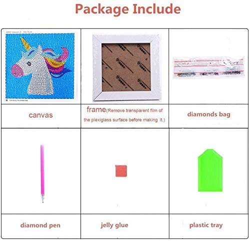898 5D DIY Diamond Mosaic Kits for Kids,Beginners Art Crafts Kits for Girls and Boys , with Frame Rhinestone Embroidery Cross Stitch Arts Craft Wall Decor(Elephant)