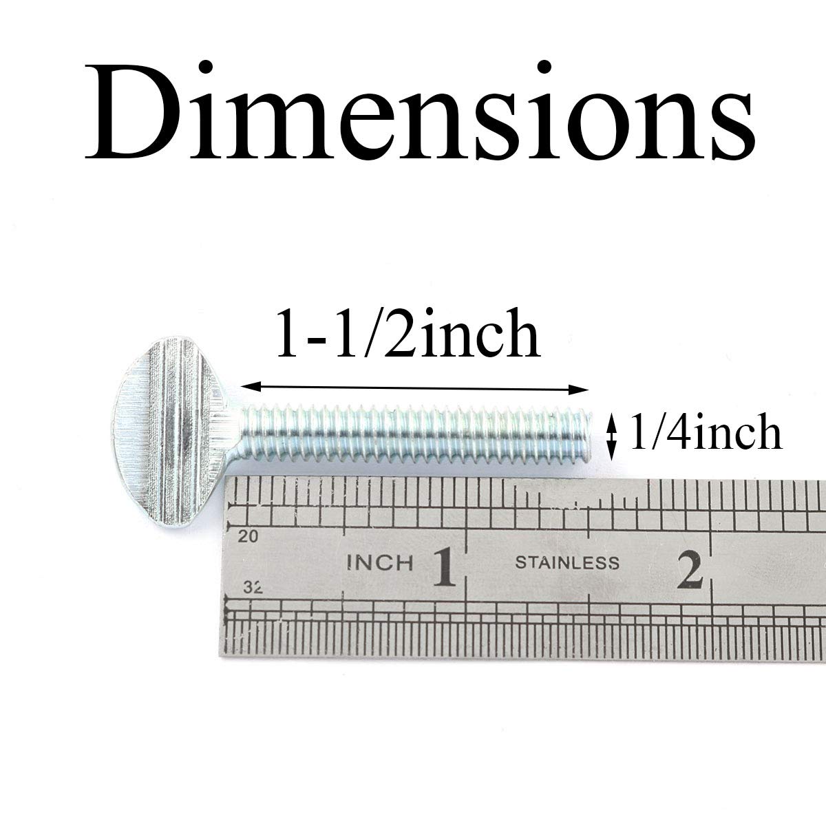 Pro Bamboo Kitchen 5pcs Thumb Screws 1/4-20x1-1/2" Racket Screws for Communication and Electronic Equipment