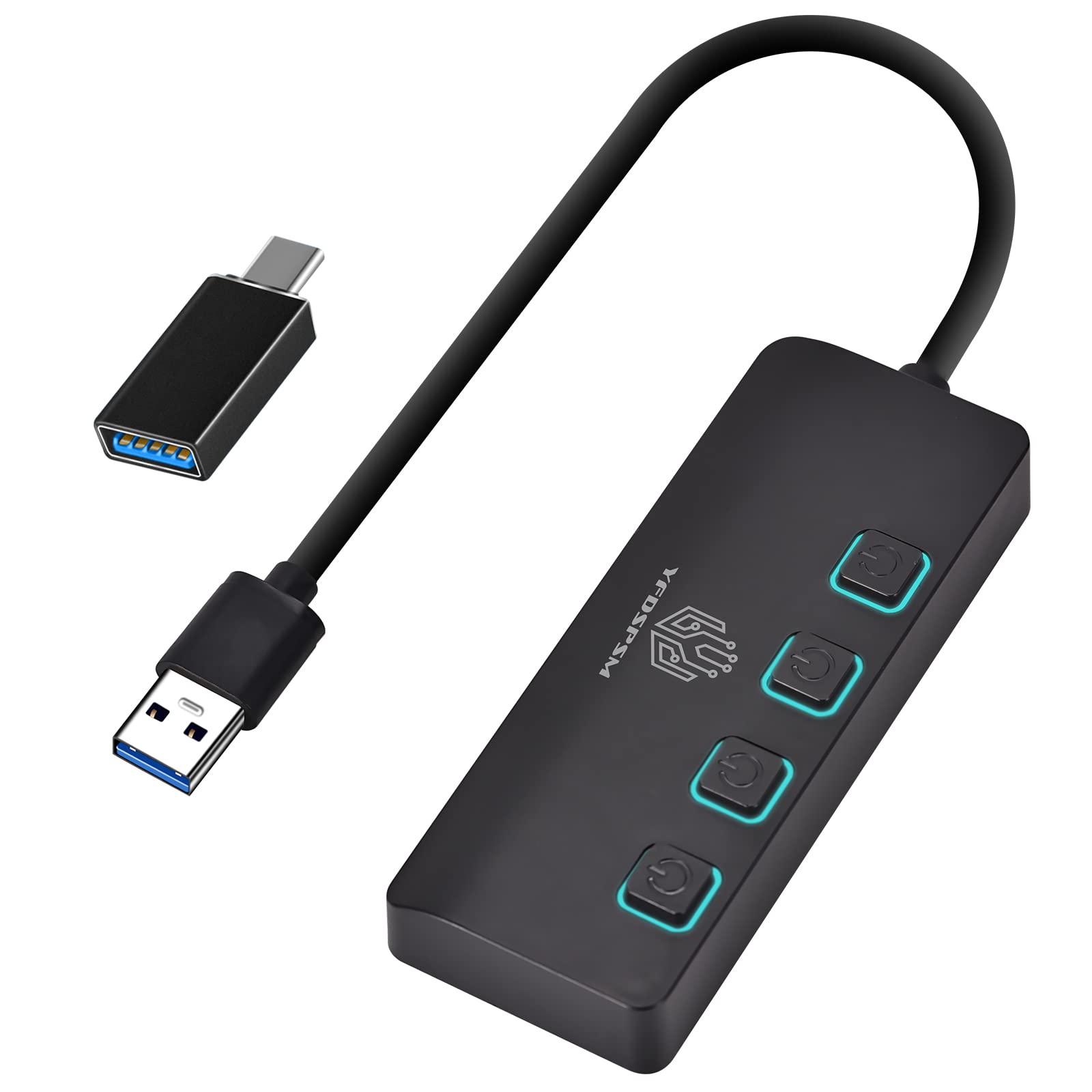YFDSPSM USB hub 3.0 one USB 3.0 Professional Data Port and Three Common Ports.Tpye-c Interface is Suitable for Notebook MacBook MacPro macmini iMac Surface Pro XPS, Mouse and Keyboard
