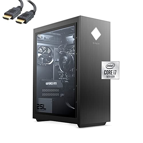 HP OMEN 30L Gaming Desktop PC, NVIDIA GeForce RTX3060Ti, Ryzen7-5800X Processor, 16GB RAM, 1TB, Windows 10 Home w/Tivdio Accessory