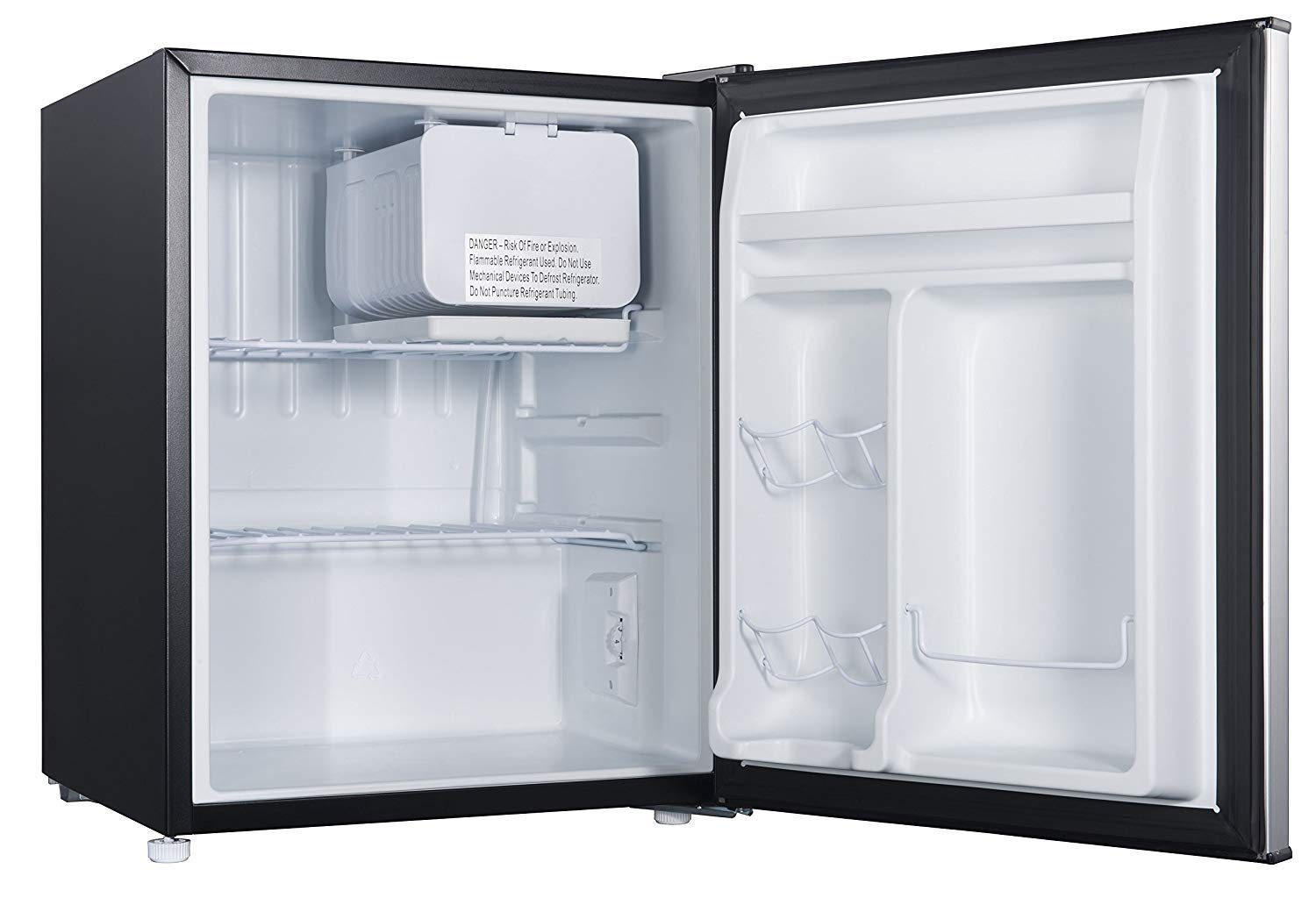 2.7 cubic foot compact dorm refrigerator Stainless Steel + Free Clean Fabric Cloth