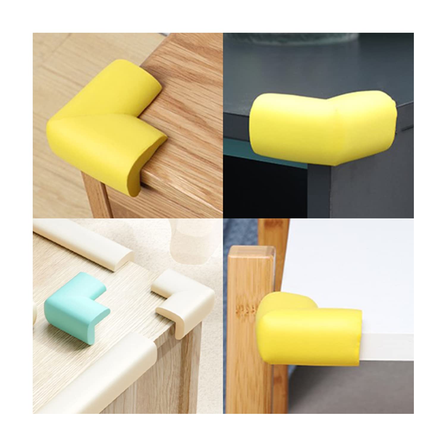 20 Pcs Grey Table Corner Protectors Baby Proofing Edge and Corner Guards for Furniture Table Desk Stair Cabinet Pre-Applied Double-Sided Tape Thicker Style