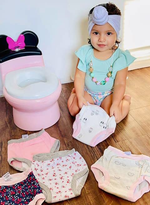 BIG ELEPHANT Baby Girls' Padded Potty Training Pants Underwear 6 Pack, 4T