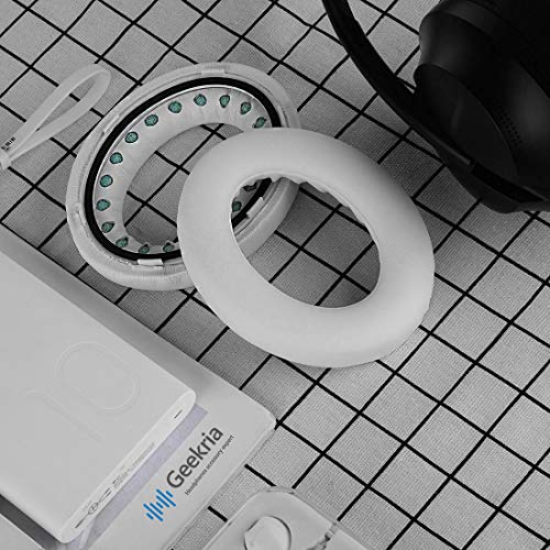 Geekria QuickFit Replacement Ear Pads for Bose 700, NC700, NCH700 Headphones Ear Cushions, Headset Earpads, Ear Cups Repair Parts (White)