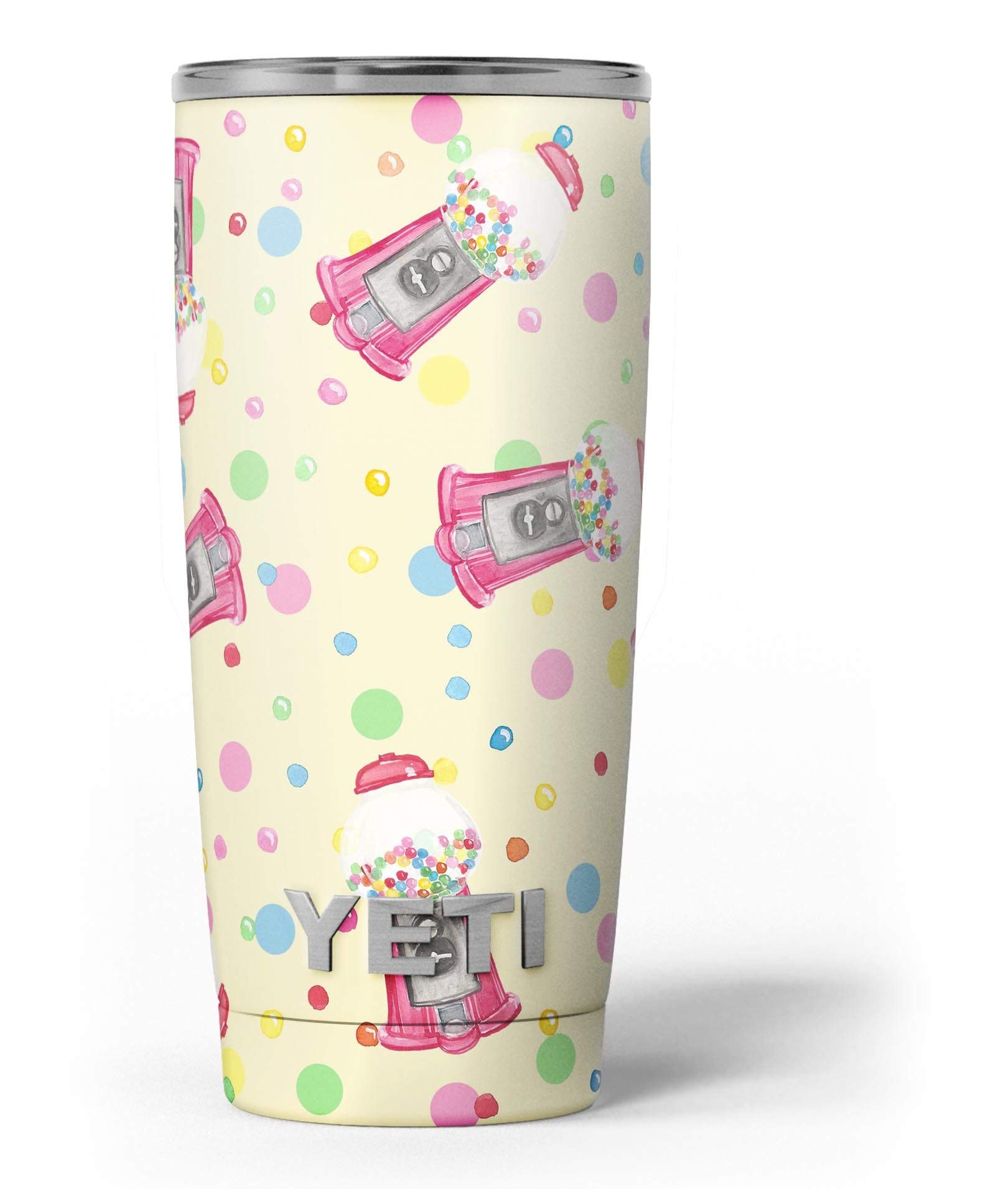 Design Skinz The Fun Colorful Gumball Machine Pattern - Skin Decal Vinyl Wrap Kit Compatible with The Yeti Rambler Cooler Tumbler Cups