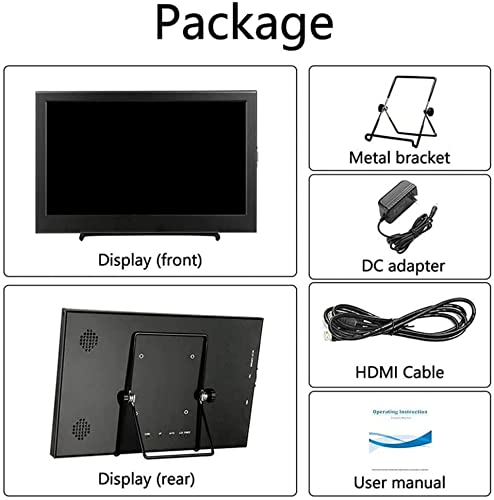 Kenowa 13.3 inch Portable Monitor, PC 16:9 Display with HDMI VGA External Screen for Raspberry pi/Computer/Laptop/PS3/PS4 Xbox,Built-in Stand,HD Resolution 1366x768 60HZ