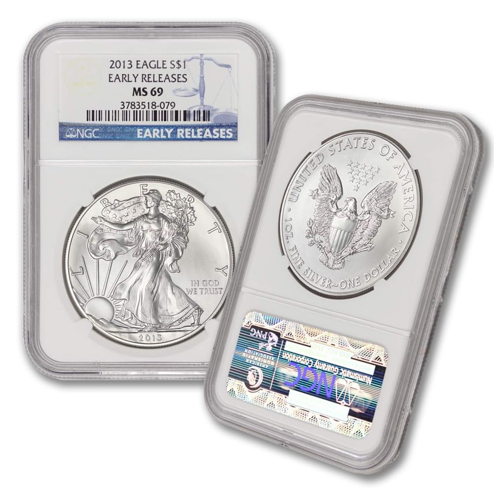2013 1 oz American Silver Eagle Coin MS-69 (Early Releases) $1 NGC MS69