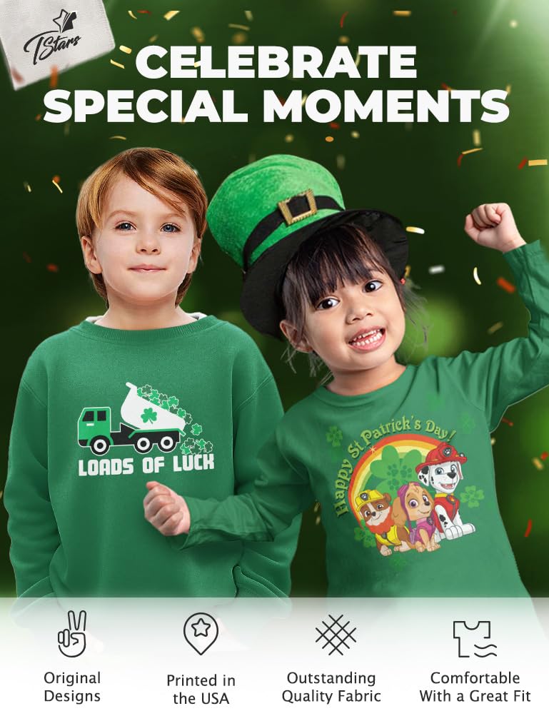 Boys St Patricks Day Shirt Tractor Digging Shamrocks Toddler Kids Raglan T-Shirt 3T Dark Gray