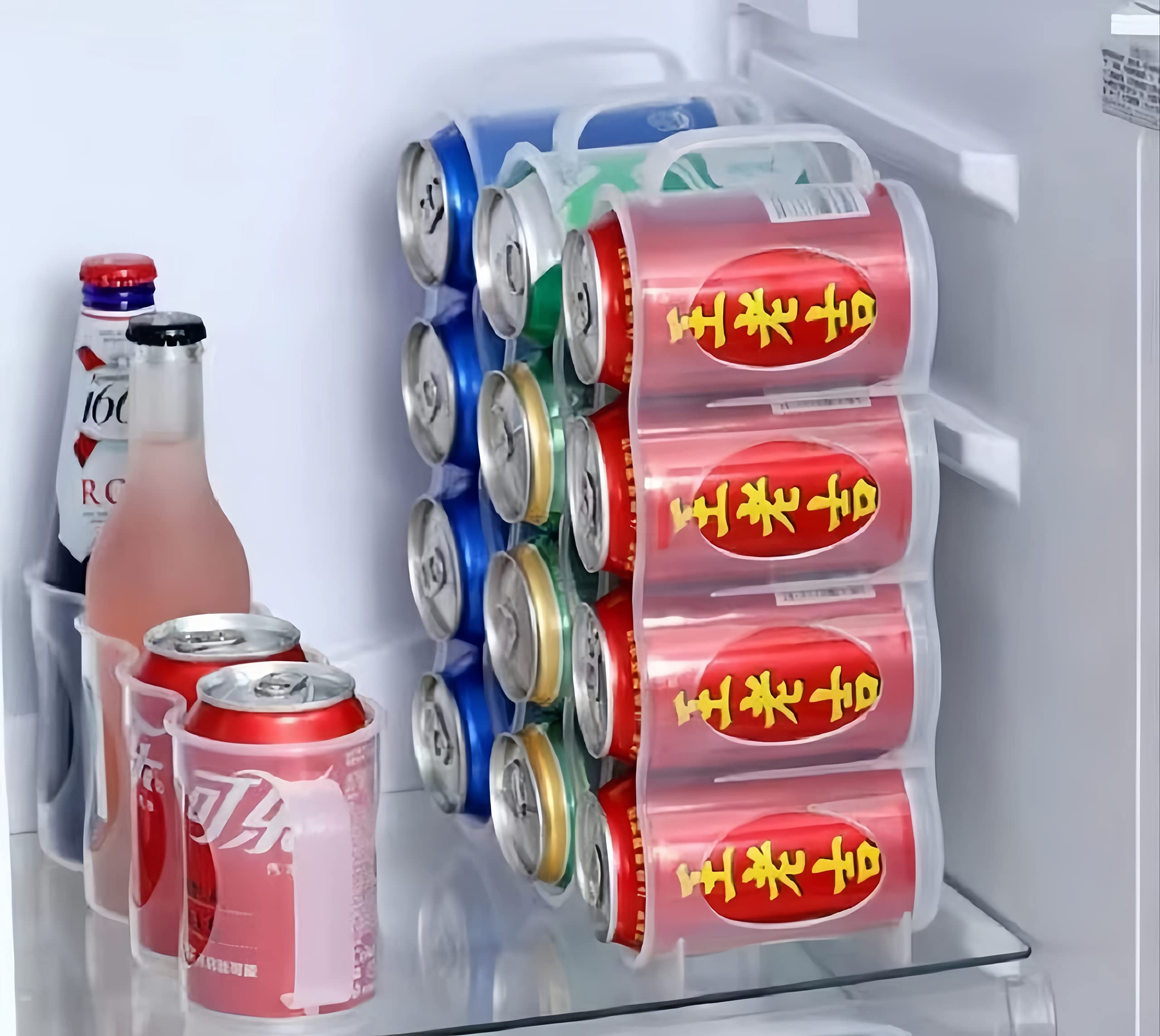 2 Pack Soda Can Dispenser for Refrigerator,Soda Can Organizer ,Can Organizer for Refrigerator