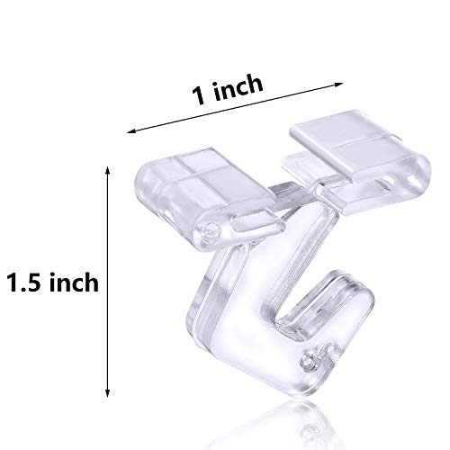 Clear Drop Ceiling Hooks Hanging Polycarbonate Ceiling Hanger Track Clip Suspended Ceiling Hooks for Hanging Plants Classroom Office Signs Decorations (25 Pieces)
