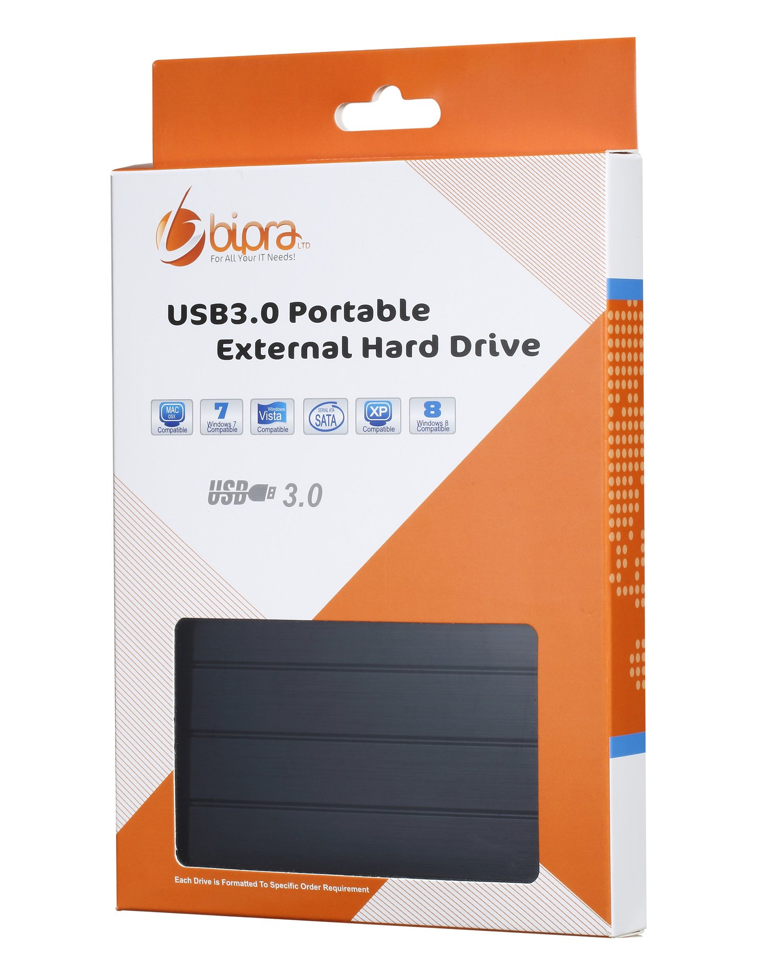BIPRA USB 3.0 Ultra Slim Hard Drive Enclosure Case for 2.5" SATA Hard Drive Stylish Design GD25603 (Black_GD25603)