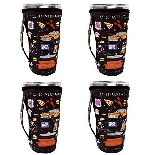 4Pack Friends TV Show Merchandise,Friends 30oz Stainless Steel Tumbler with Lids,Friends Makeup Bag,Friends TV Show Gifts,Friends Inspired Gifts for Fans,Gifts for Her,Wife,Mom, Coworkers,Sister,Aunt
