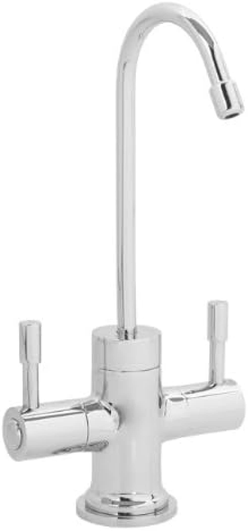 Westbrass CO142-26 Contemporary 10" 2-Lever Handle Hot and Cold Water Dispenser Faucet Kit with Filter, Kitchen Sink Strainer & Disposal Trim Set, Polished Chrome