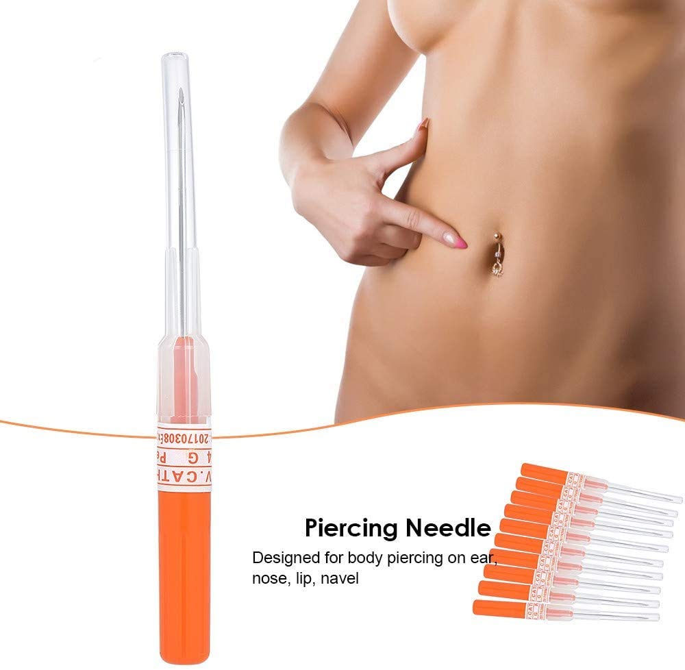 SUMPIGGER Catheter Piercing Needles 10Pcs 24 Gauge Ear Nose Piercing Needles IV Catheter Needles for Piercing Cleaned Body Tattoo Tools Piercing Kit Piercing Supplies