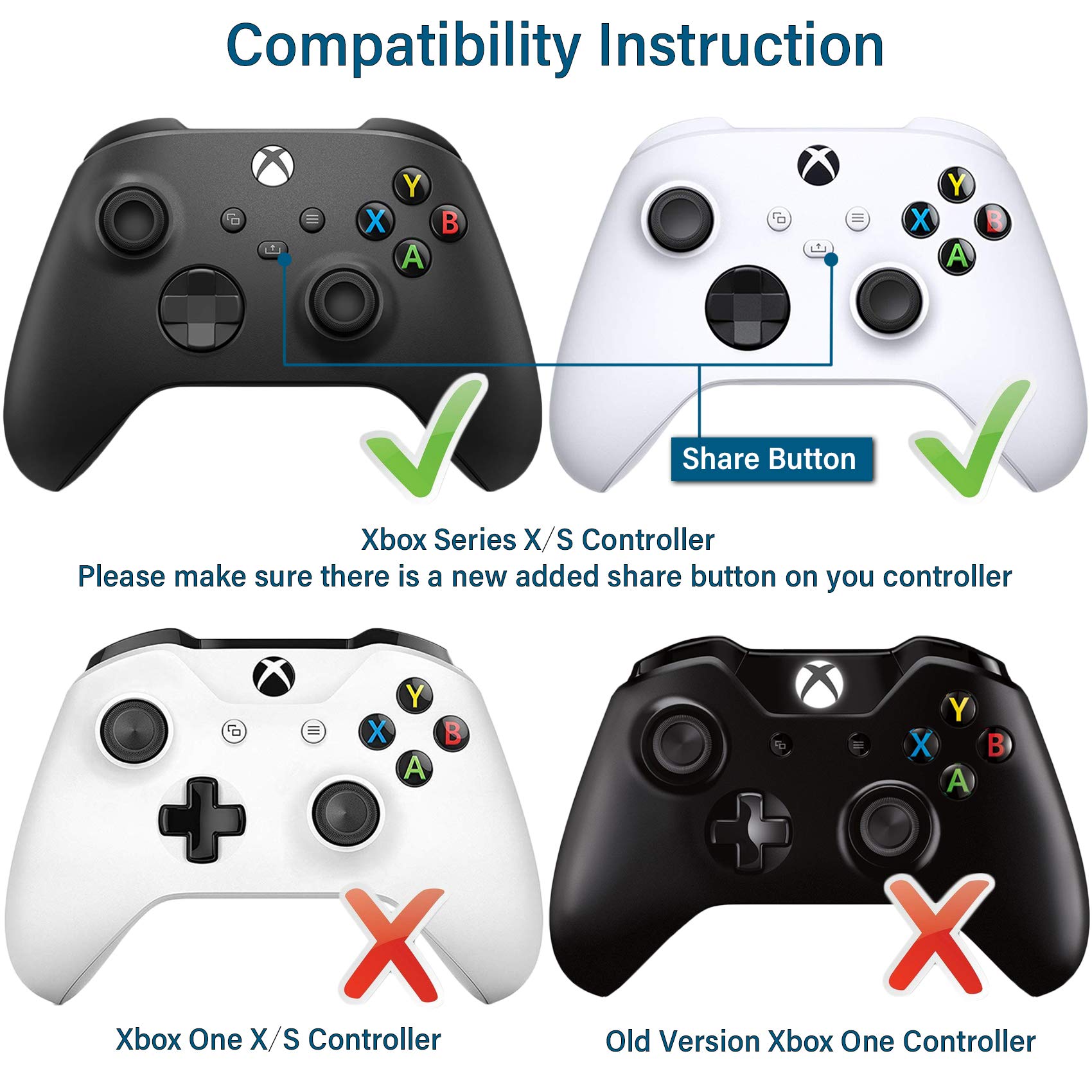 9CDeer 1 Piece of Silicone Transfer Print Protective Thick Cover Skin + 6 Thumb Grips for Xbox Series X/S Controller Strawberry