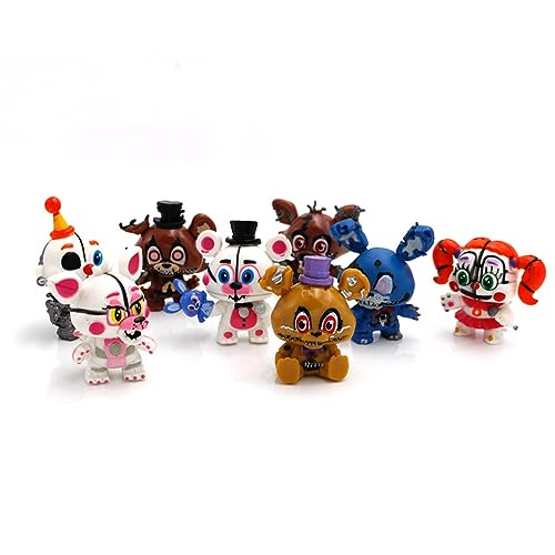 8 Pcs Five nights Cake Topper Set, PVC Five nights Figures Toy, Children's Birthday Cake Decoration and Shower Birthday Party Supplies.