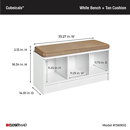 ClosetMaid 1569 Cubeicals 3-Cube Storage Bench, White