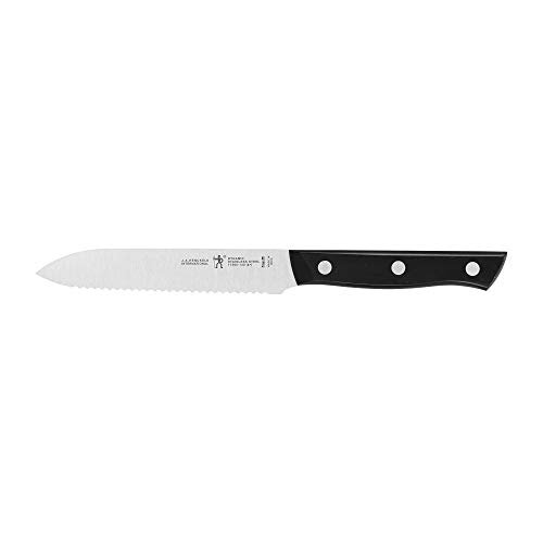 HENCKELS Dynamic Razor-Sharp 5-inch Utility Knife, German Engineered Informed by 100+ Years of Mastery, Black/Stainless Steel