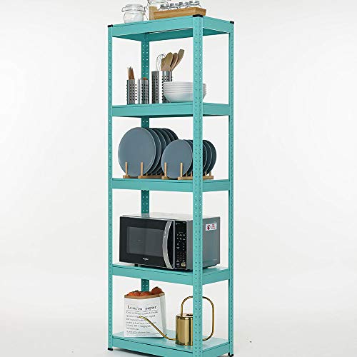 Lomani 5-Tier Heavy Duty Adjustable Garage Shelf, Storage Rack, Steel Organizer Rack-Green