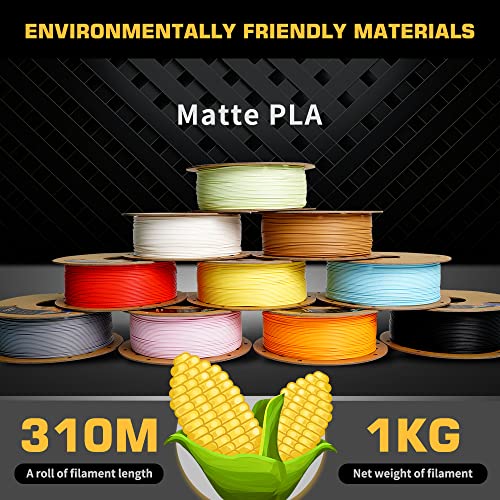 LOTMAXX Matte PLA Filament 1.75mm Matte PLA 3D Printer Filament, 1kg Cardboard Spool (2.2lbs), Dimensional Accuracy +/- 0.03mm, Fit Most FDM Printer(Matte Wood)