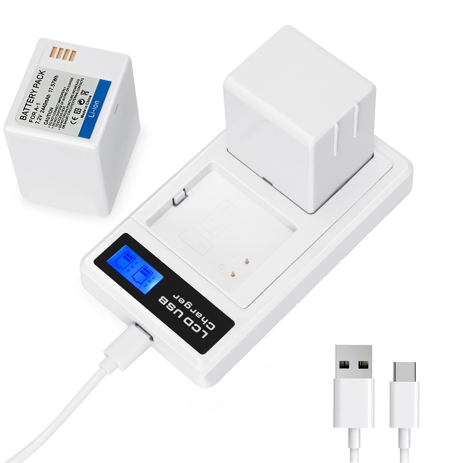 2-Pack Rechargeable Battery for Arlo Pro/Pro 2(VMA4400), 7.2V 2440mAh Replacement Battery with Dual Contect Charger Station Compatible with Arlo Spotlight Camera (for PRO/PRO 2)