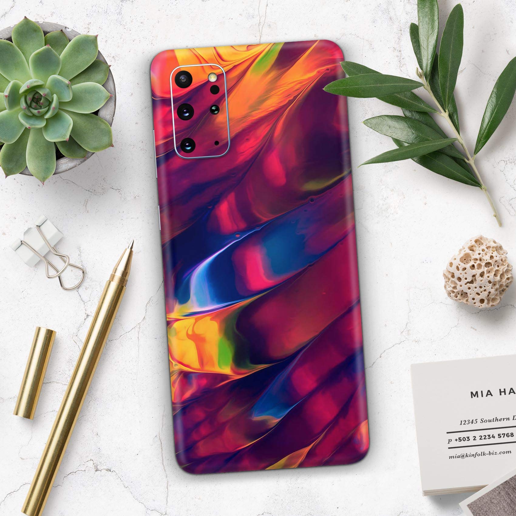 DesignSkinz Blurred Abstract Flow V13 Protective Vinyl Decal Wrap Skin Cover Compatible with The Samsung Galaxy S20 (Screen Trim & Back Glass Skin)