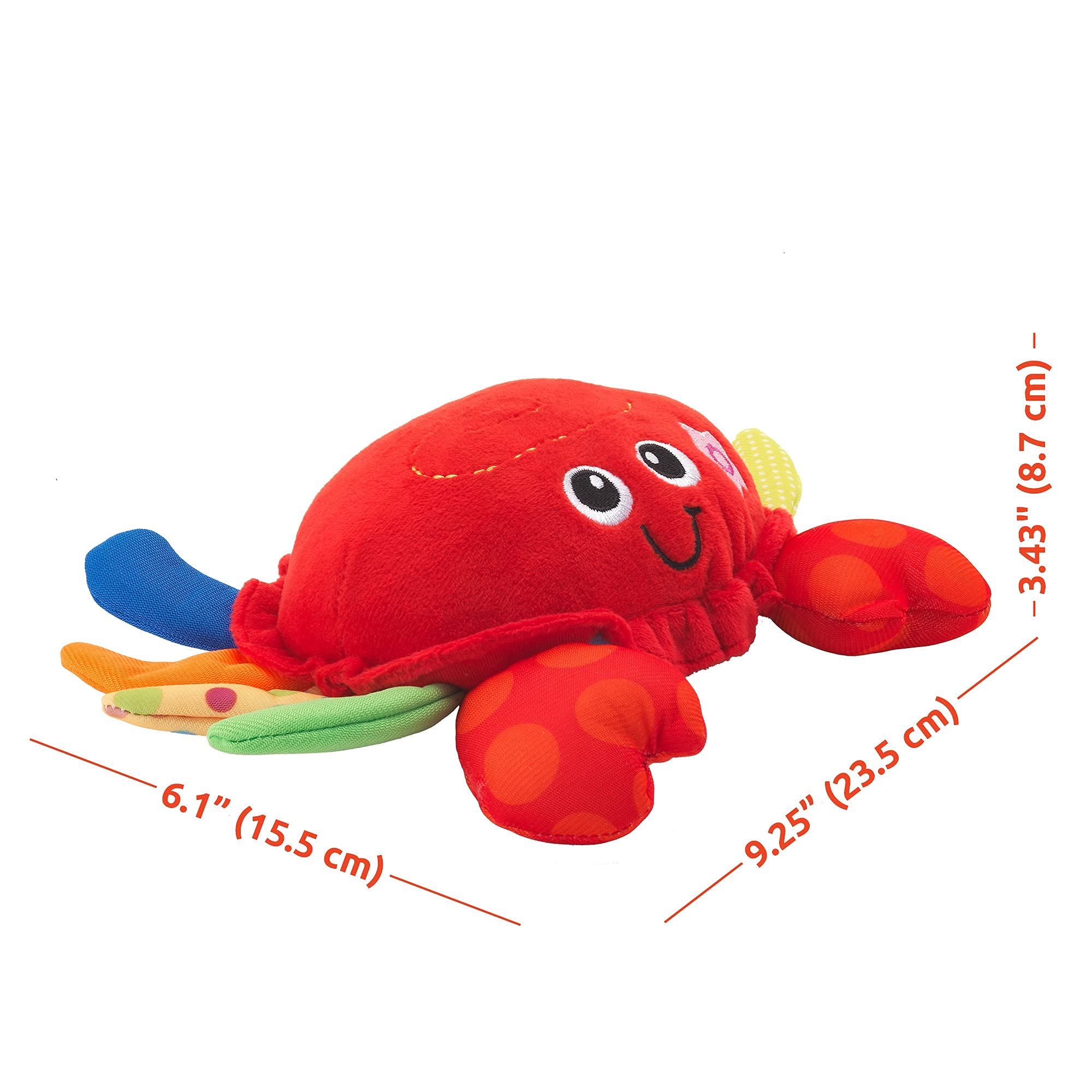 KiddoLab Musical Plush Crab Toy for 3+ Month Old Babies with Nursery Rhymes, Sounds and Sensor Button for Tummy Time and Early Development