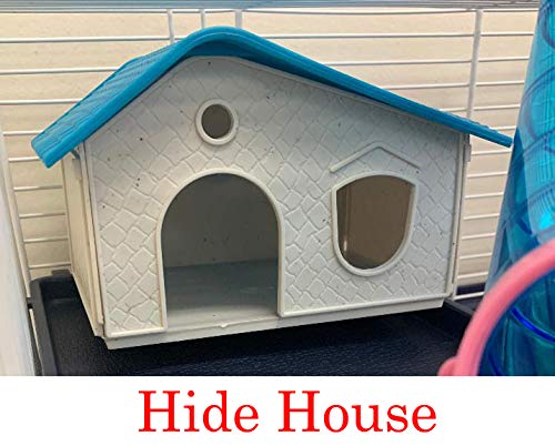 Large 2-Floor Hamster Small Animal Habitat Cage Home with Crossover Tubes Tunnels Hide House Running Wheel for Rodent Gerbil Mouse Mice