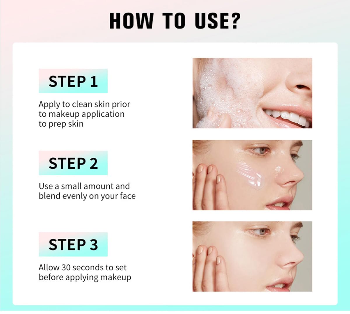2 Pcs Power Grip Primer for Face Foundation,Hydrating Base Face Primer Gel Long-Wear Primer Foundation Face Moisturizes Makeup for Oily and Dry Skin (Evens Skin Tone+Hydrates Skin)