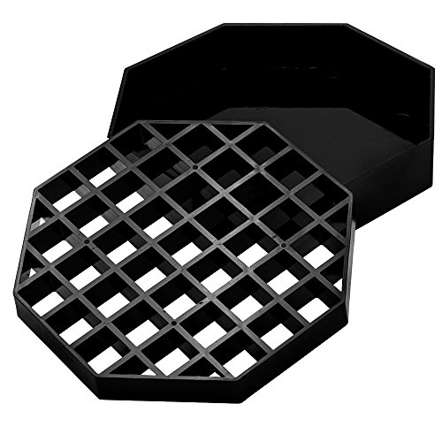 Chef's Supreme - 4" Black Plastic Octagon Drip Trays, Pack of 4