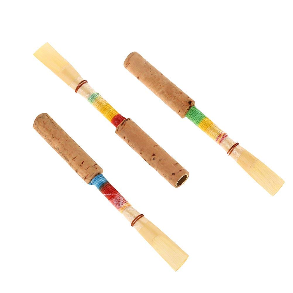 4Pcs Oboe Reed, Medium Soft Oboe Reeds Handmade Oboe Red Cork Wind Instrument Parts with Plastic Storage Box