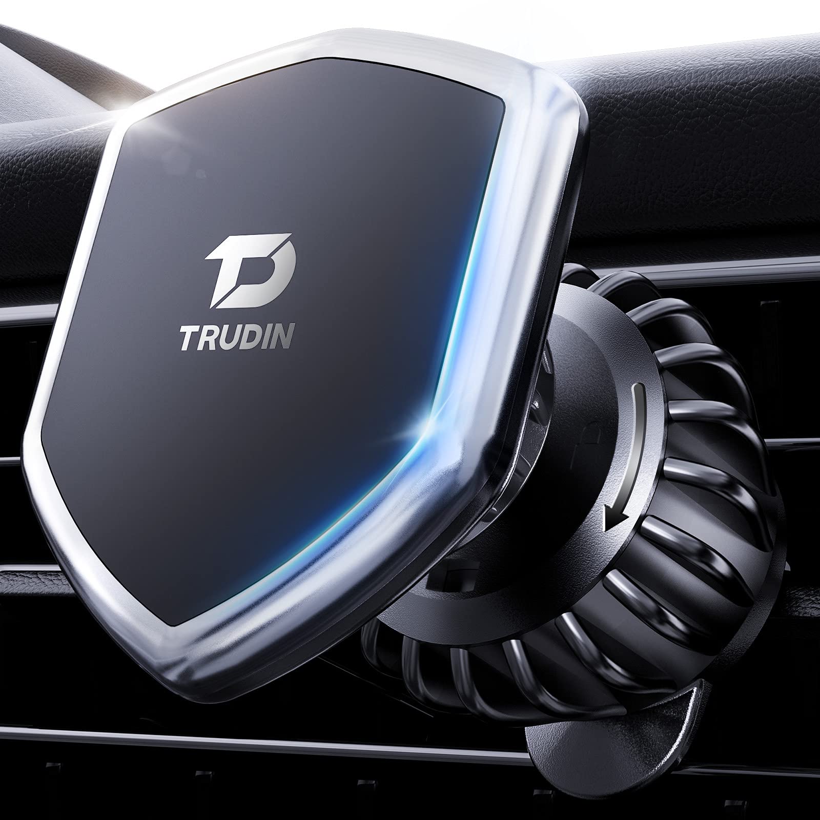 TRUDIN Magnetic Phone Holder for Car 2022 Upgraded,【Ultra Sturdy Vent Hook】 Hands-Free Car Phone Holder Mount【Sharp Turns & Bumpy Roads Friendly】 Compatible with iPhone, Samsung, All Smartphones