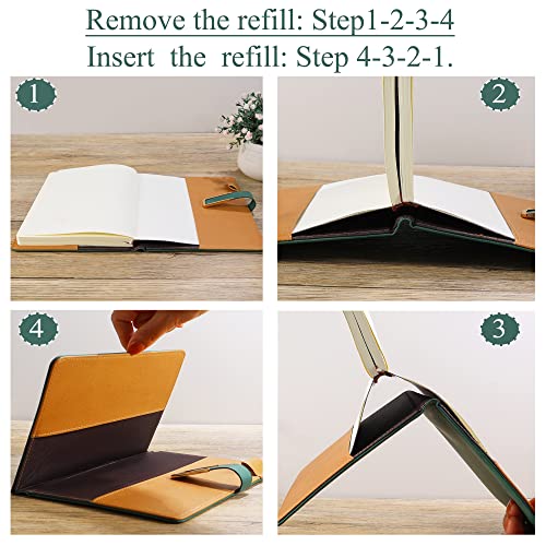 Refillable Adventure Writing Journal For Men & Women Faux Leather Hardcover Notebook A5 College Ruled 200 Lined Pages Lay-Flat Personal Diary With Pen & Magnetic Buckle (Adventure - Blue)