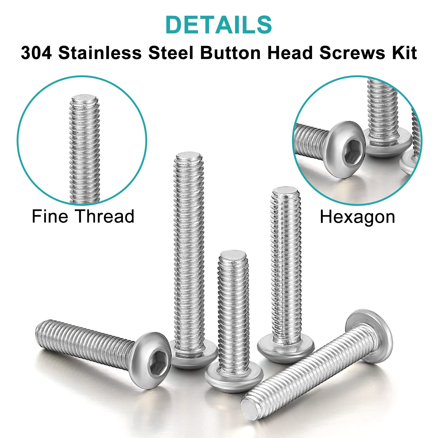 620Pcs M3 Hex Socket Head Cap Bolts Screws and Nuts Assortment Kit,304 Stainless Steel Screws and Nuts