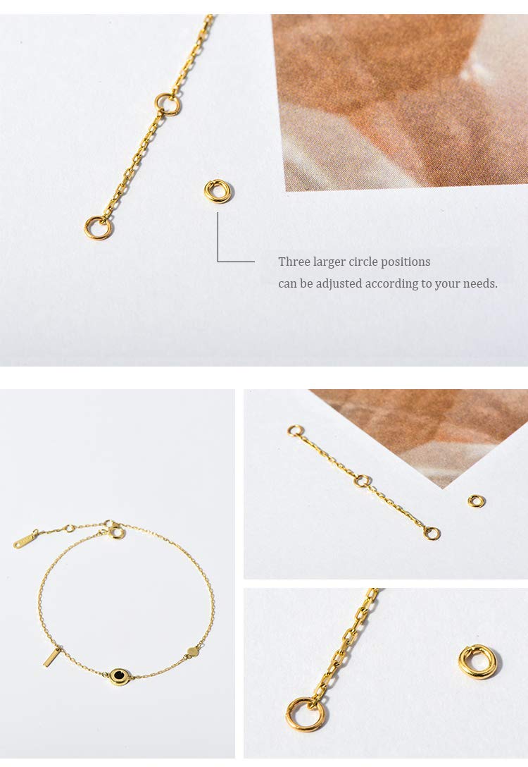 14K Yellow Gold 3 Inch Necklace Extender Safety Chain, Durable Removable Extenders With 3 Small Circle Ring Jewelry for Gold Necklace Bracelet, Adjustable Chain Set