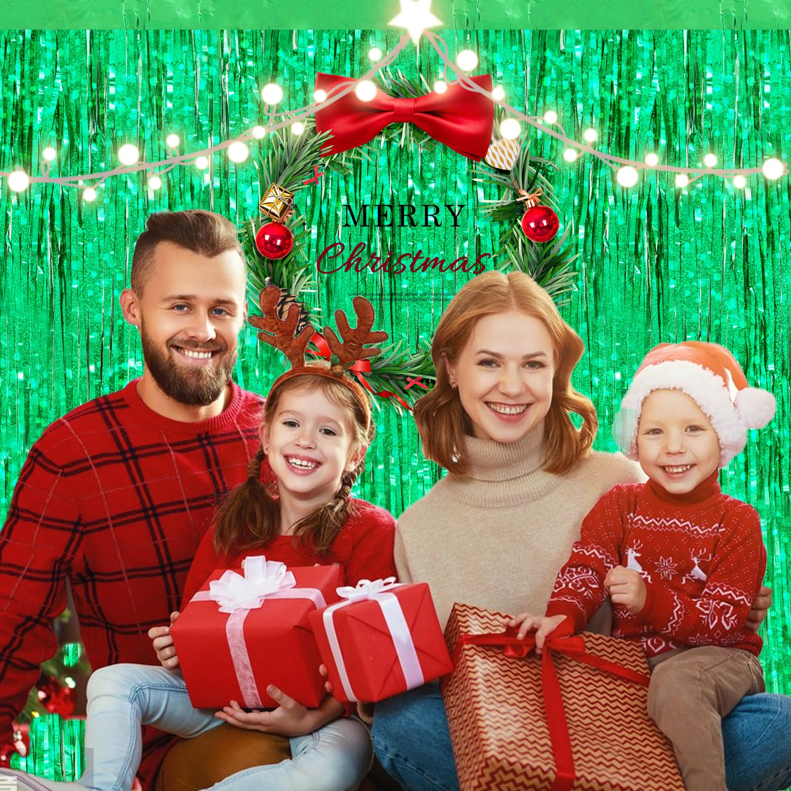 2 Pack 3.2 ft x 9.8 ft bling Black Tinsel Curtain Party Backdrop decorations, Metallic Foil Fringe Backdrop Door for Halloween, Christmas, Birthday Graduation Wedding Party Streamers Photo Backdrop.