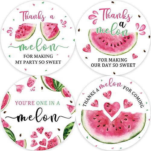 80 Watermelon Thank You Stickers, Watermelon Baby Shower Birthday Party Sticker, You’re One in a Melon Stickers(2 Inch)