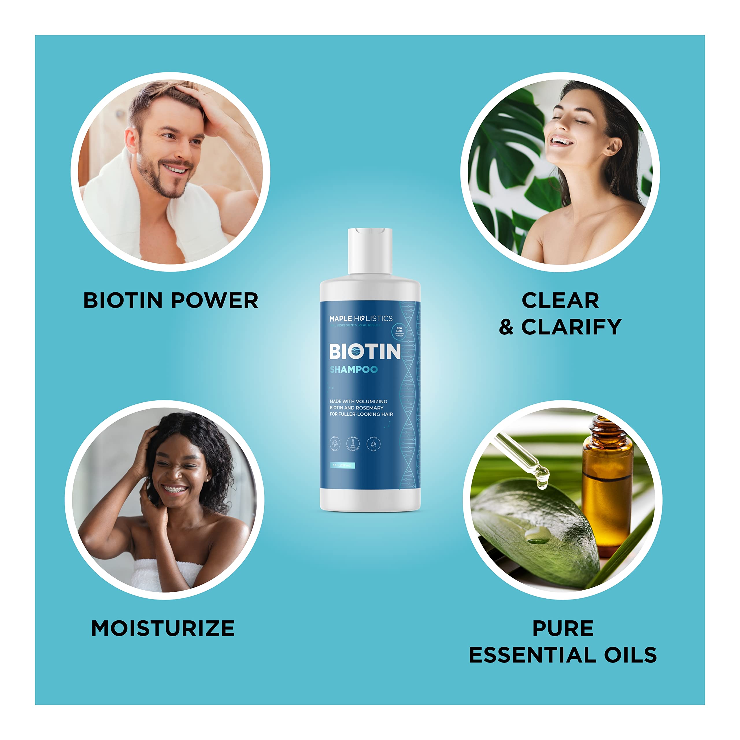 Biotin Shampoo and Conditioner for Thinning Hair and Volume - Hair Volumizing for Men and Women - Thickening Shampoo and Conditioner for Fine Hair