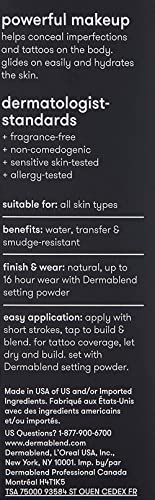 Dermablend Quick-Fix Body Makeup Full Coverage Foundation Stick, Water-Resistant Body Concealer for Imperfections & Tattoos, 0.42 Oz