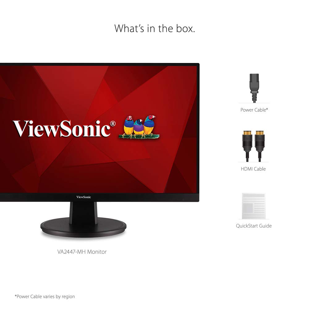 ViewSonic VA2447-MH 24 Inch Full HD 1080p Monitor with 100Hz, FreeSync, Eye Care, HDMI, VGA (Renewed)
