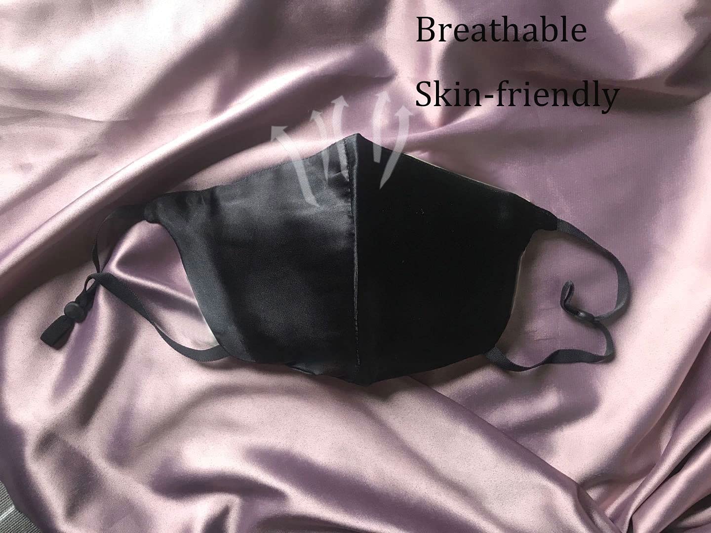 Known 100% Mulberry Silk Face Masks Fashion Mask 19 Momme Silk Mask for Sensitive Women, 2 Black+1 Dusty Rose+1 Pink