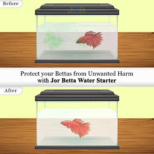 Jor Betta Water Starter, Lowers Stress in Fish, Revitalizes and Conditions Aquarium and Tanks, Promotes Coat Growth with Aloe Vera, 6.75 fl oz