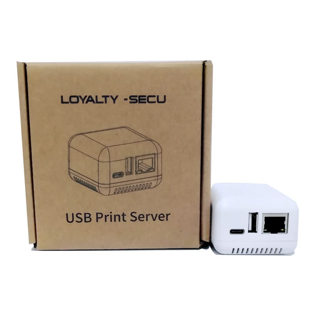LOYALTY-SECU Blue~Tooth USB Print Server - Wireless Printer Sharing for Windows & Android - Supports LAN and Blue~Tooth Printing,Turns Old USB Printer into Blue~Tooth Printer.