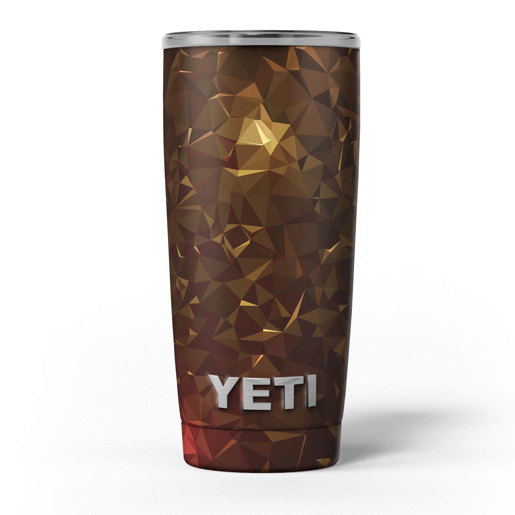 Design Skinz Dark Orange Geometric V13 - Skin Decal Vinyl Wrap Kit Compatible with The Yeti Rambler Cooler Tumbler Cups