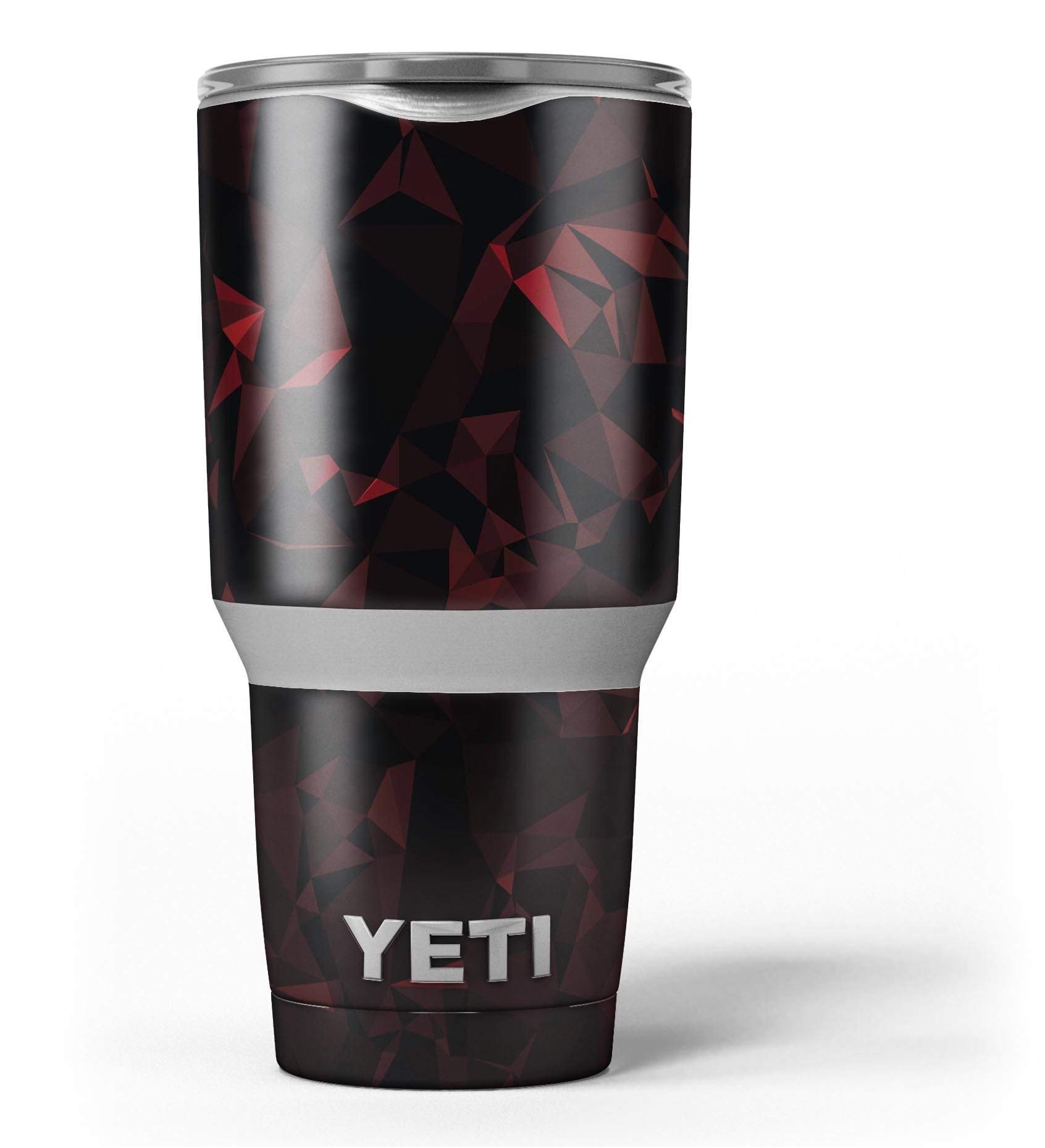 Design Skinz Dark Red Geometric V2 - Skin Decal Vinyl Wrap Kit Compatible with The Yeti Rambler Cooler Tumbler Cups