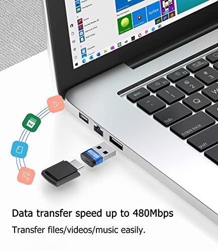 TargetGo USB Type C to USB A Male Adapter, 4-Pack, Blue