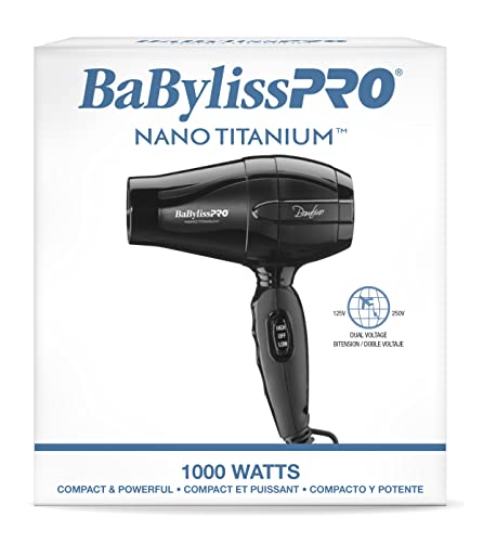 BaBylissPRO Nano Titanium Bambino Compact Dryer, 1 Count (Pack of 1)